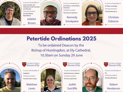 Petertide Ordinations 2025 - Meet our new Deacons - Diocese of Ely